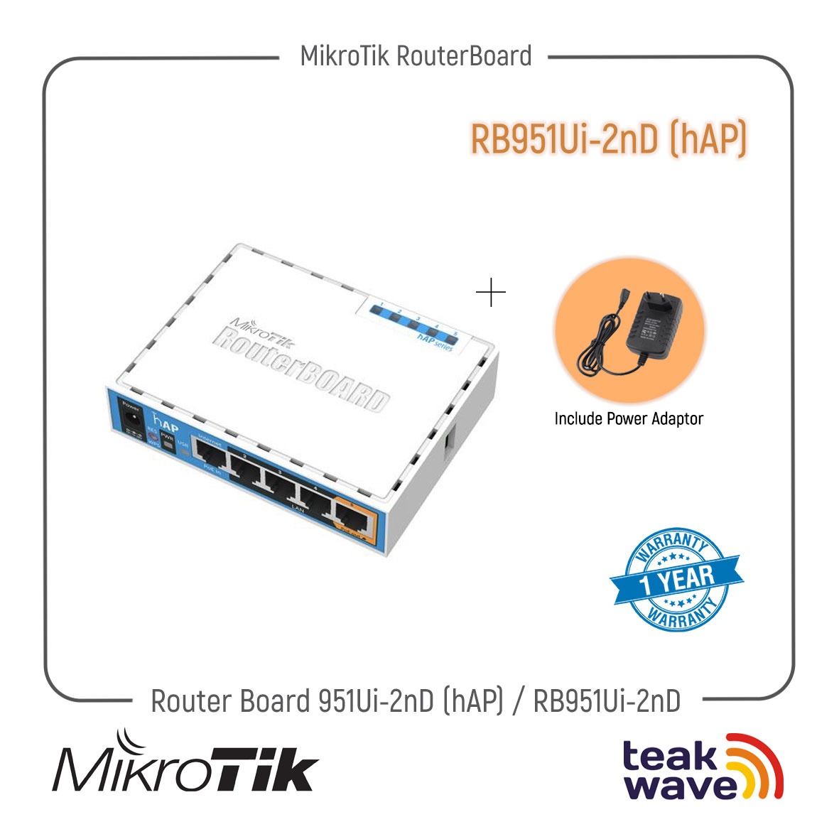 Jual MikroTik RB951Ui-2nD hAP - Teakwave