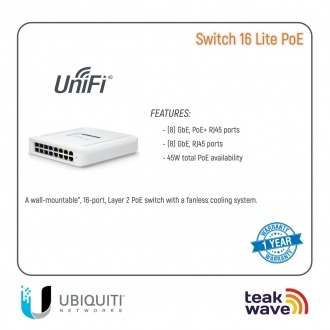 Jual Ubiquiti Switch Lite 16 PoE - USW-Lite-16-PoE - Teakwave