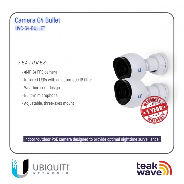 Jual Ubiquiti UVC-G4-BULLET UniFi Protect G4-Bullet Camera